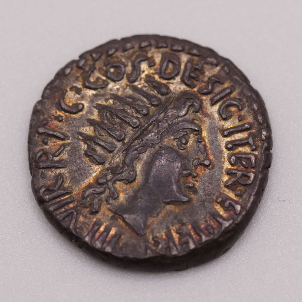 38 BC Roman Republic Silver Denarius | Mark Antony | Sol Portrait ...